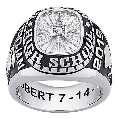 Men's Sterling Silver Traditional Diamond Class Ring – Limoges Jewelry