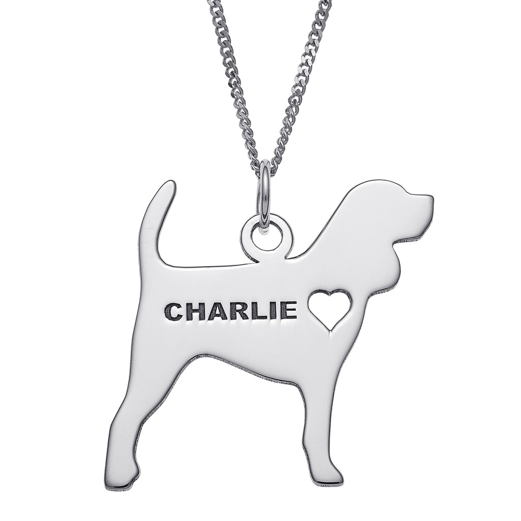 Sterling Silver Engravable Beagle Dog Necklace – Limoges Jewelry