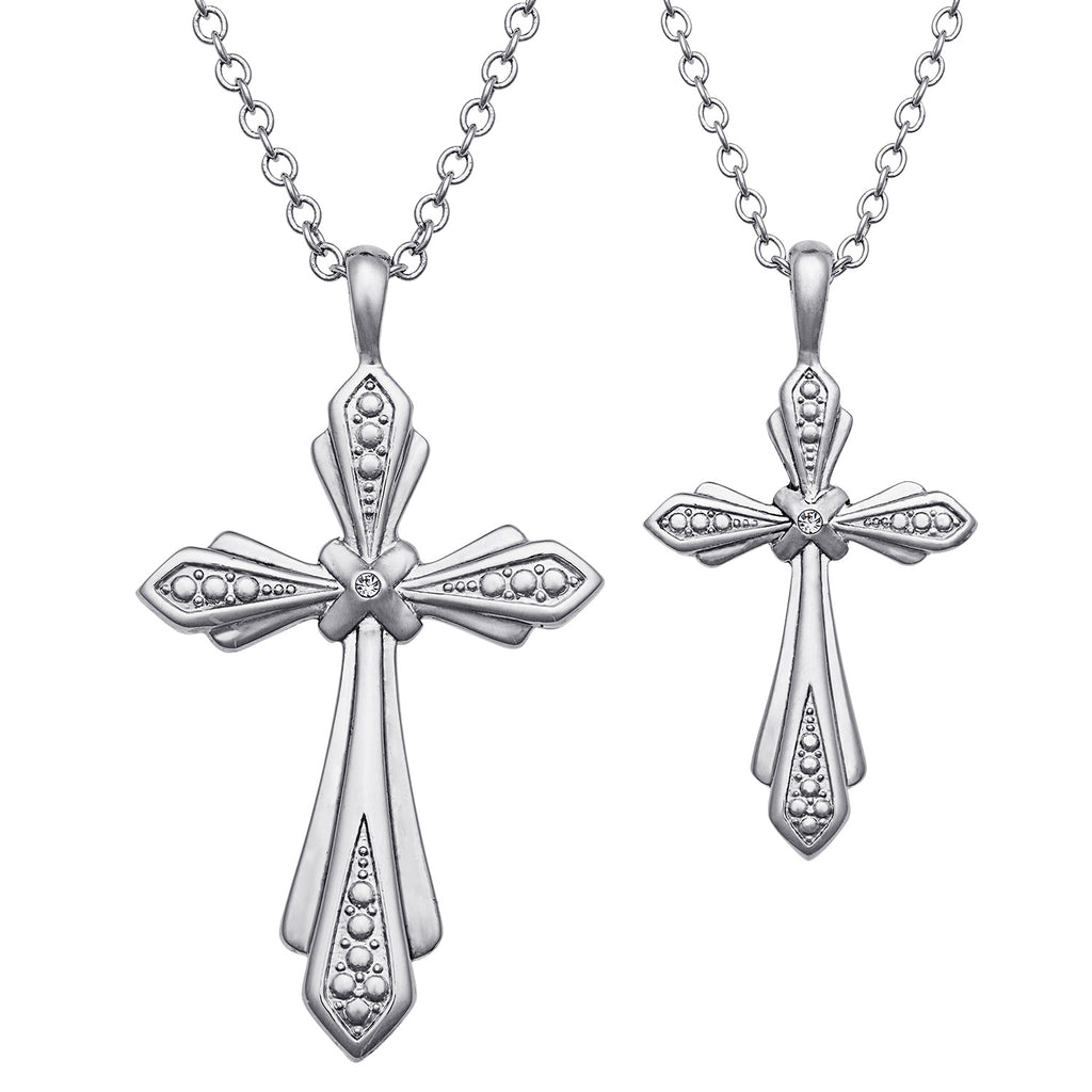 Mother and Daughter Duo Cross Pendant Set with Engraved Message ...