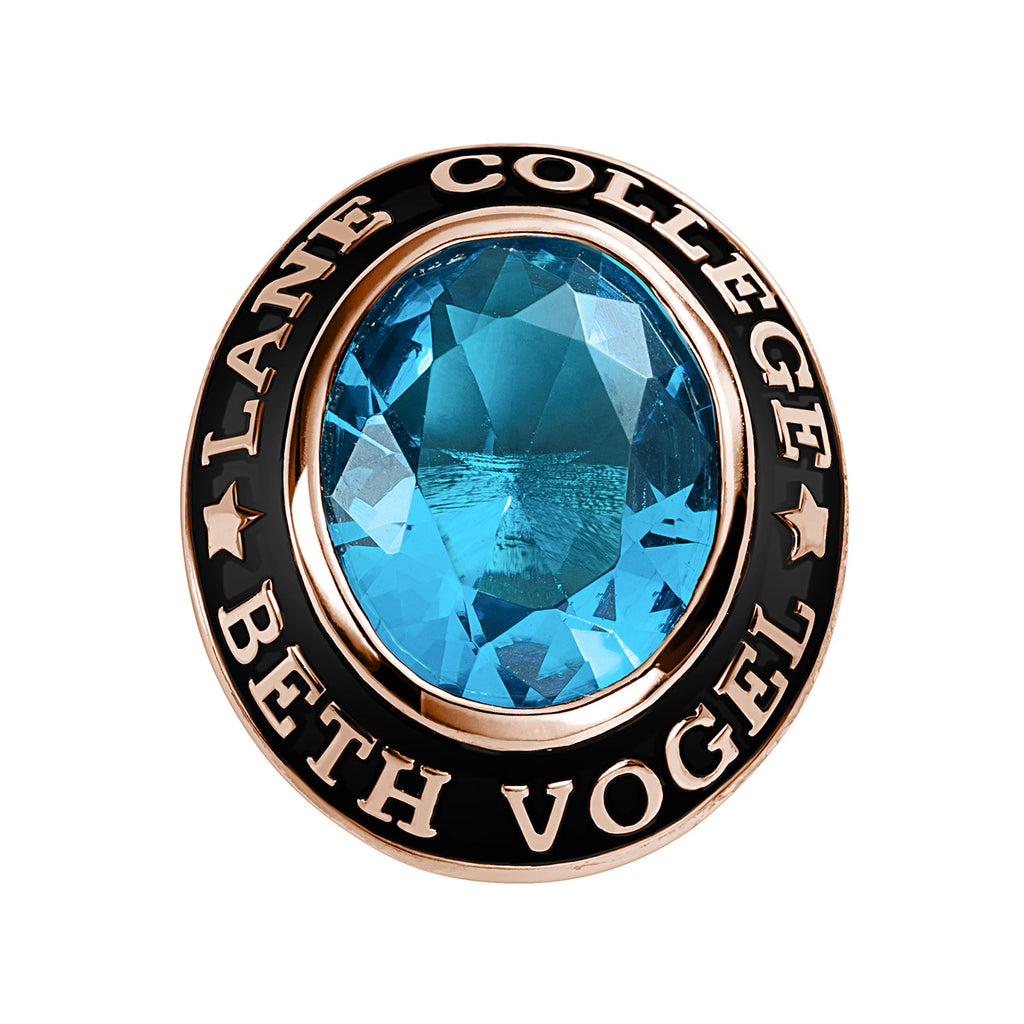 Rose Gold Plated Oval Birthstone Class Pin – Limoges Jewelry