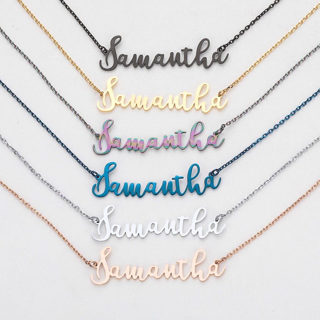 Stainless Steel Fancy Name Necklace – Limoges Jewelry
