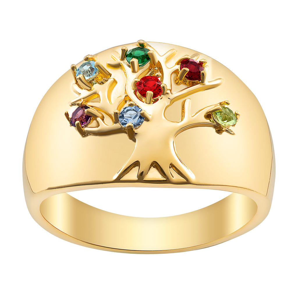Gold Plated Birthstone Family Tree Ring – Limoges Jewelry