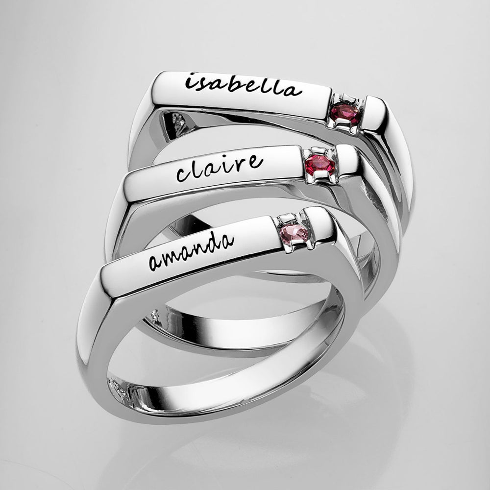 Men's Sterling Silver Contemporary Graduation Year Signet Class Ring ...