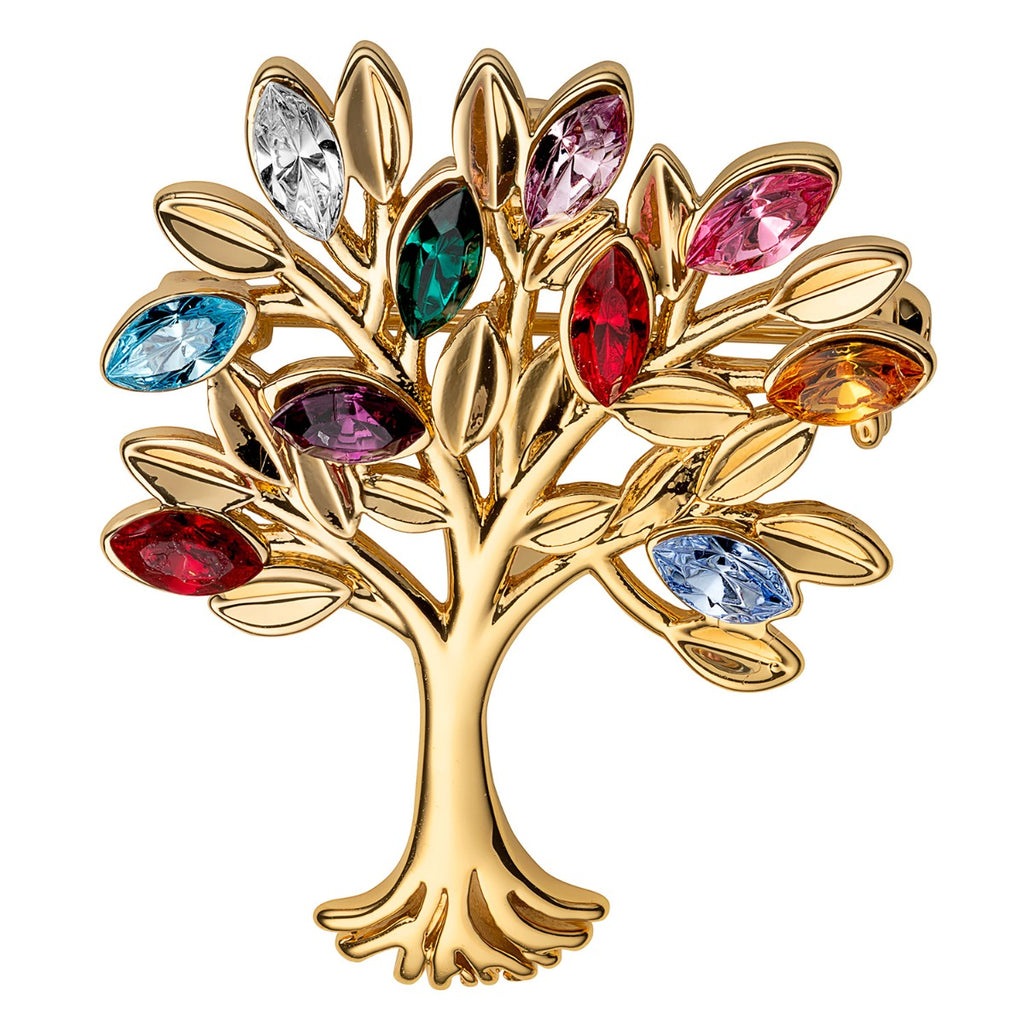 Goldtone Family Tree Birthstone Pin – Limoges Jewelry