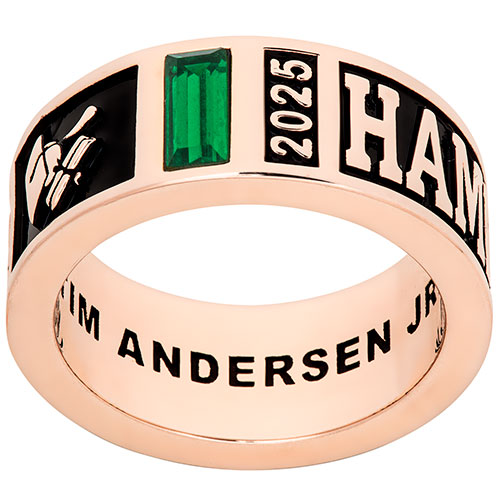 Men's 14K Rose Gold Plated Decorated Band Class Ring – Limoges Jewelry