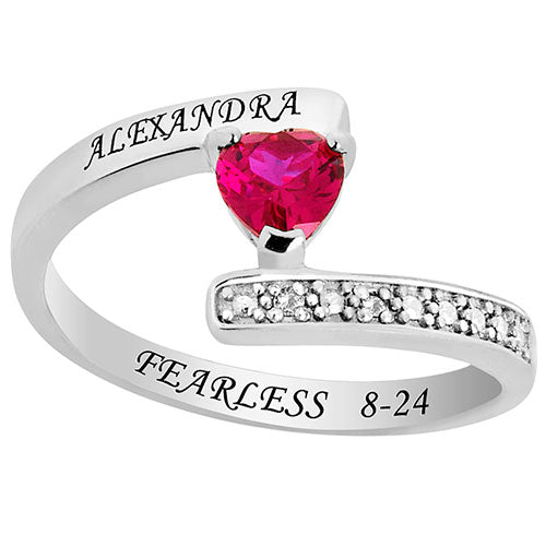 Heart Birthstone Class Ring – Limoges Jewelry