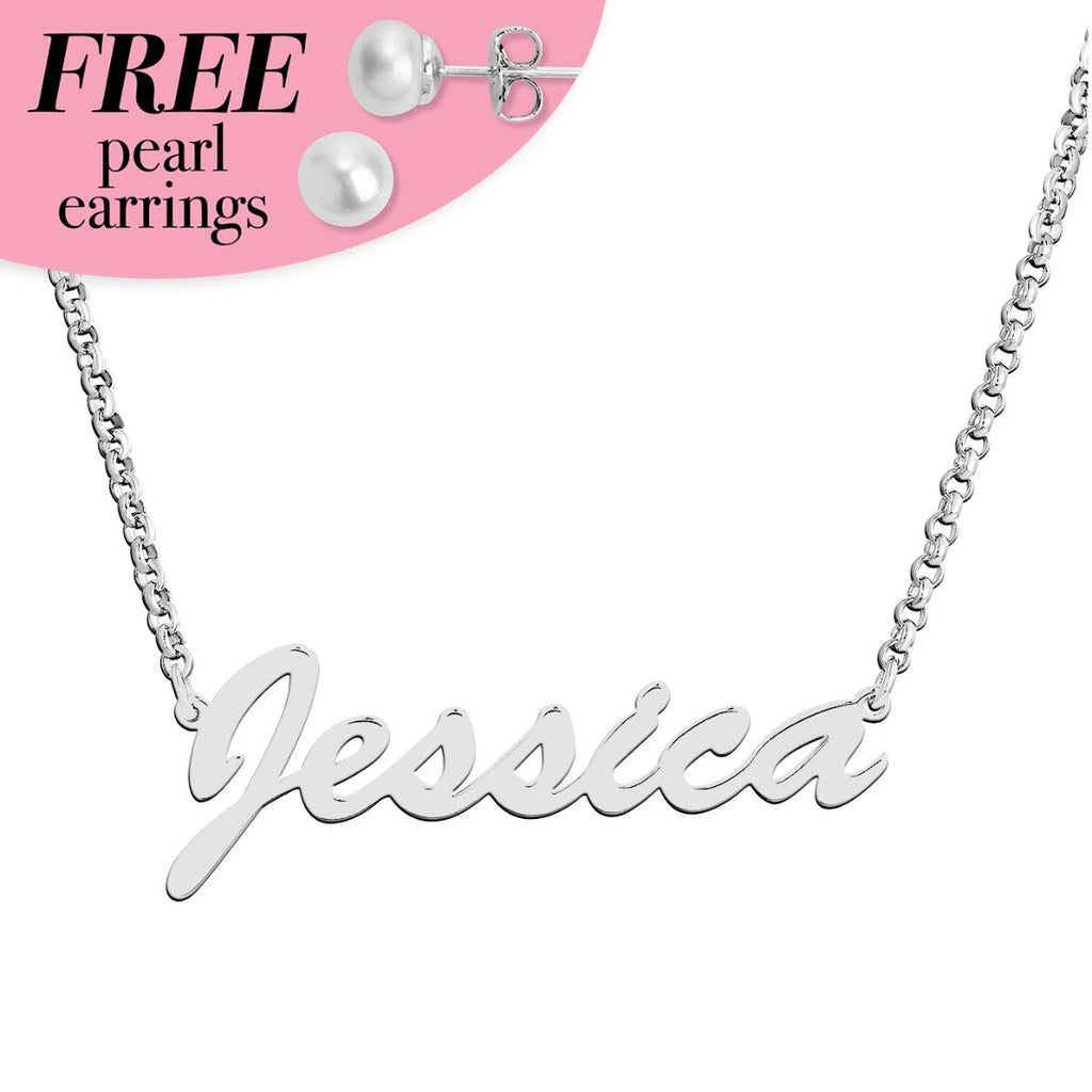 Sterling Silver Hollywood Script Name Pendant – Limoges Jewelry