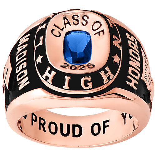 Ladies Rose Gold CELEBRIUM Double Row Traditional Class Ring – Limoges ...