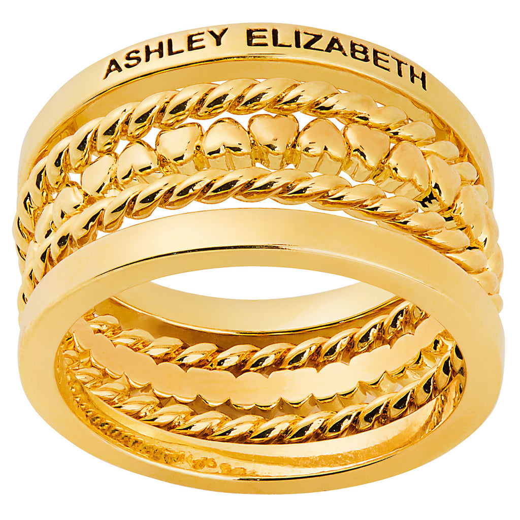 Gold Stackable 5 Ring Set – Limoges Jewelry