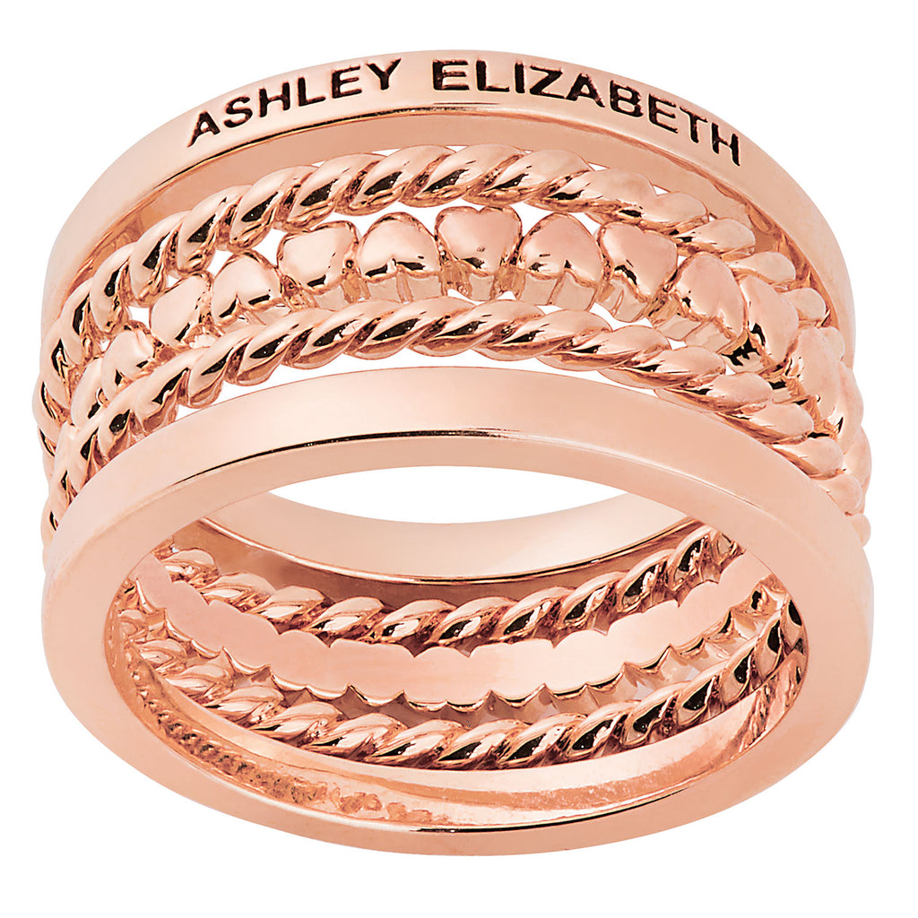 Rose Gold Stackable 5 Ring Set – Limoges Jewelry