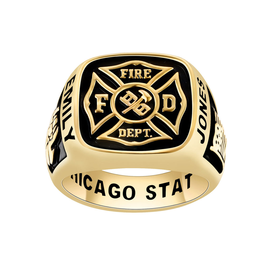Women's Gold over Sterling Fire Dept First Responder Ring – Limoges Jewelry