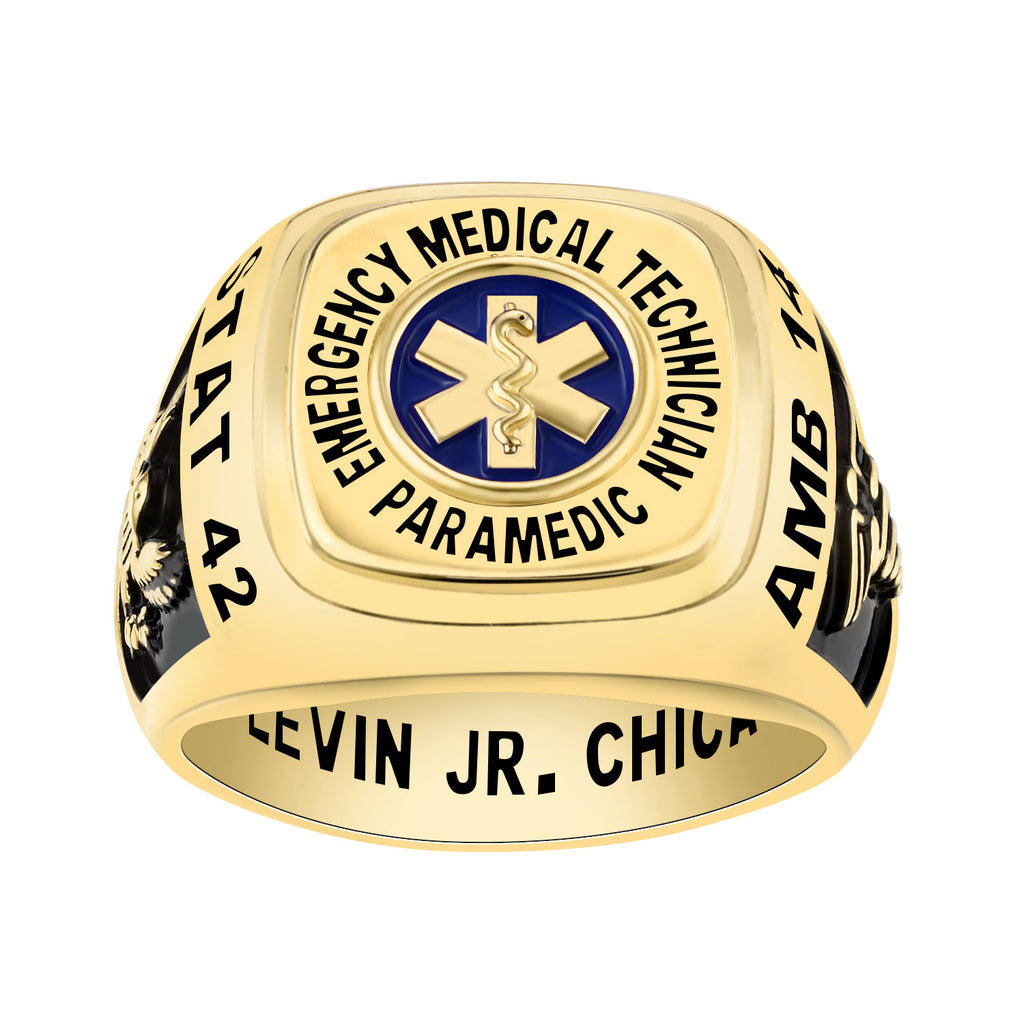 Men's Gold over Sterling EMT First Responder Ring – Limoges Jewelry