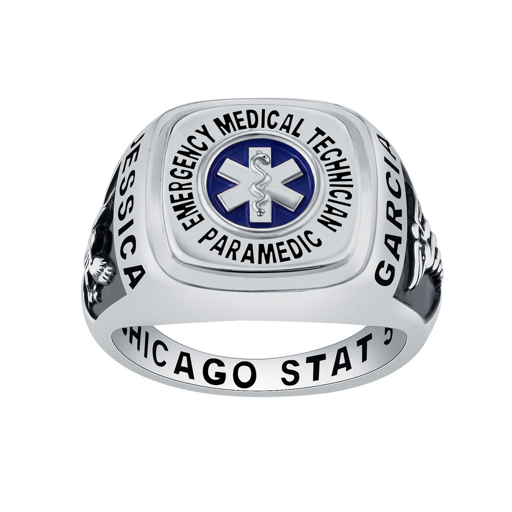 Women's Sterling Silver EMT First Responder Ring – Limoges Jewelry