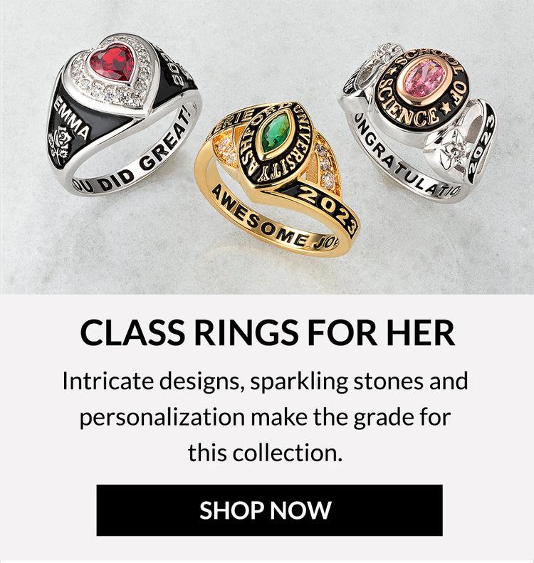 Custom Class Rings – Personalized High School & College – Limoges Jewelry