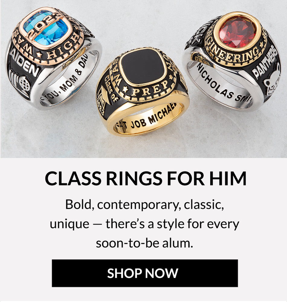 Custom Class Rings – Personalized High School & College – Limoges Jewelry
