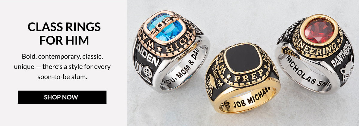Custom Class Rings – Personalized High School & College – Limoges Jewelry